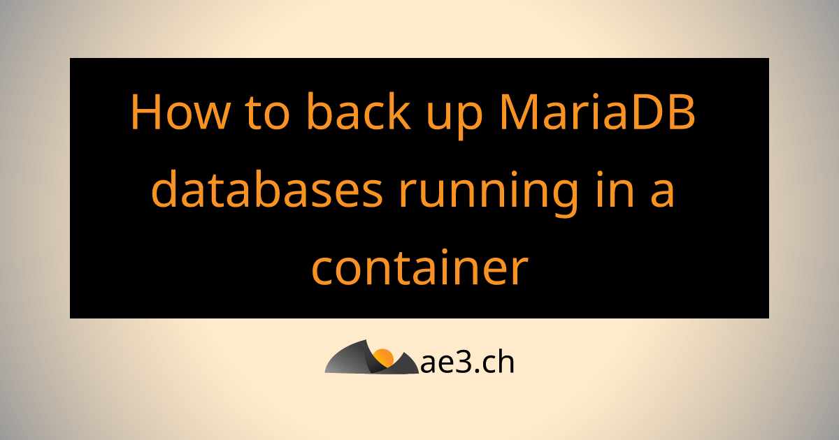 How to back up MariaDB databases running in a container