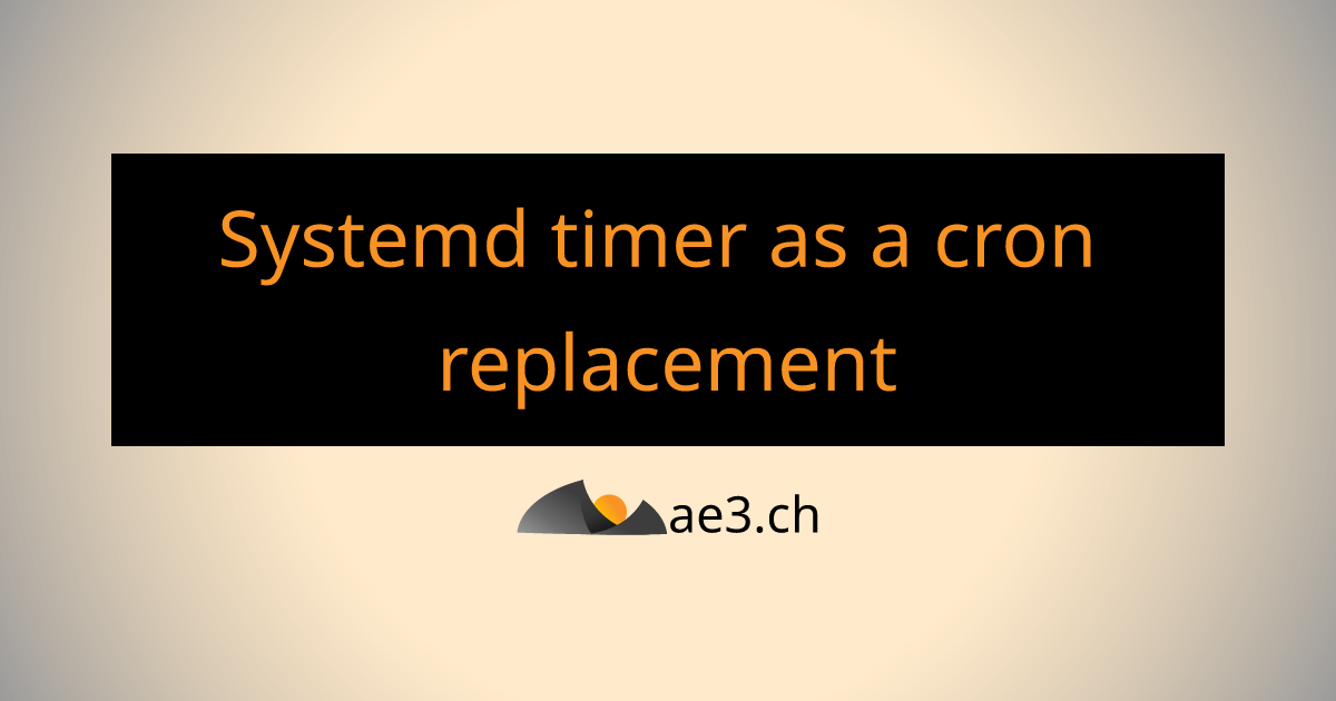 Systemd Timer As A Cron Replacement